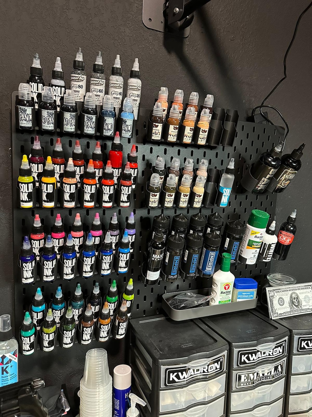 Tattoo Ink Holders for Standard Pegboard (1" Holes) , Multiple Sizes ...