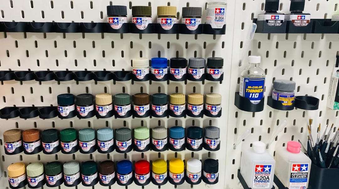 Tamiya 23ml Hobby Model Paints Holders - Ikea Skadis Pegboard ...