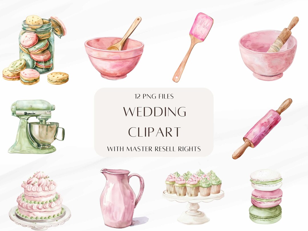 Baking Clipart Bundle | Cute Kitchen & Bakery PNG Graphics | Watercolor ...