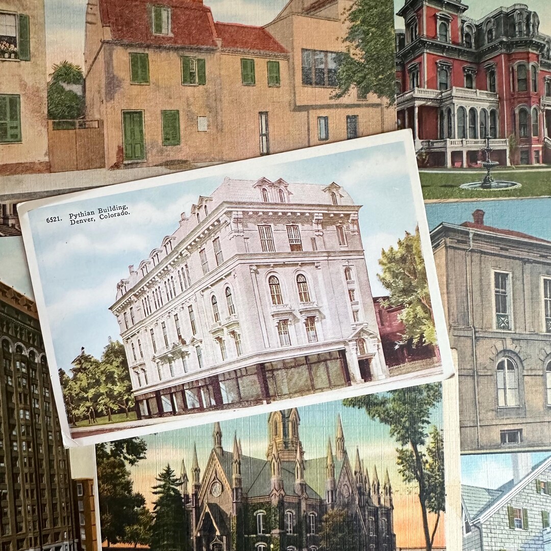 Set of Vintage Architecture Postcards, Vintage Postcard Set, Unused and ...