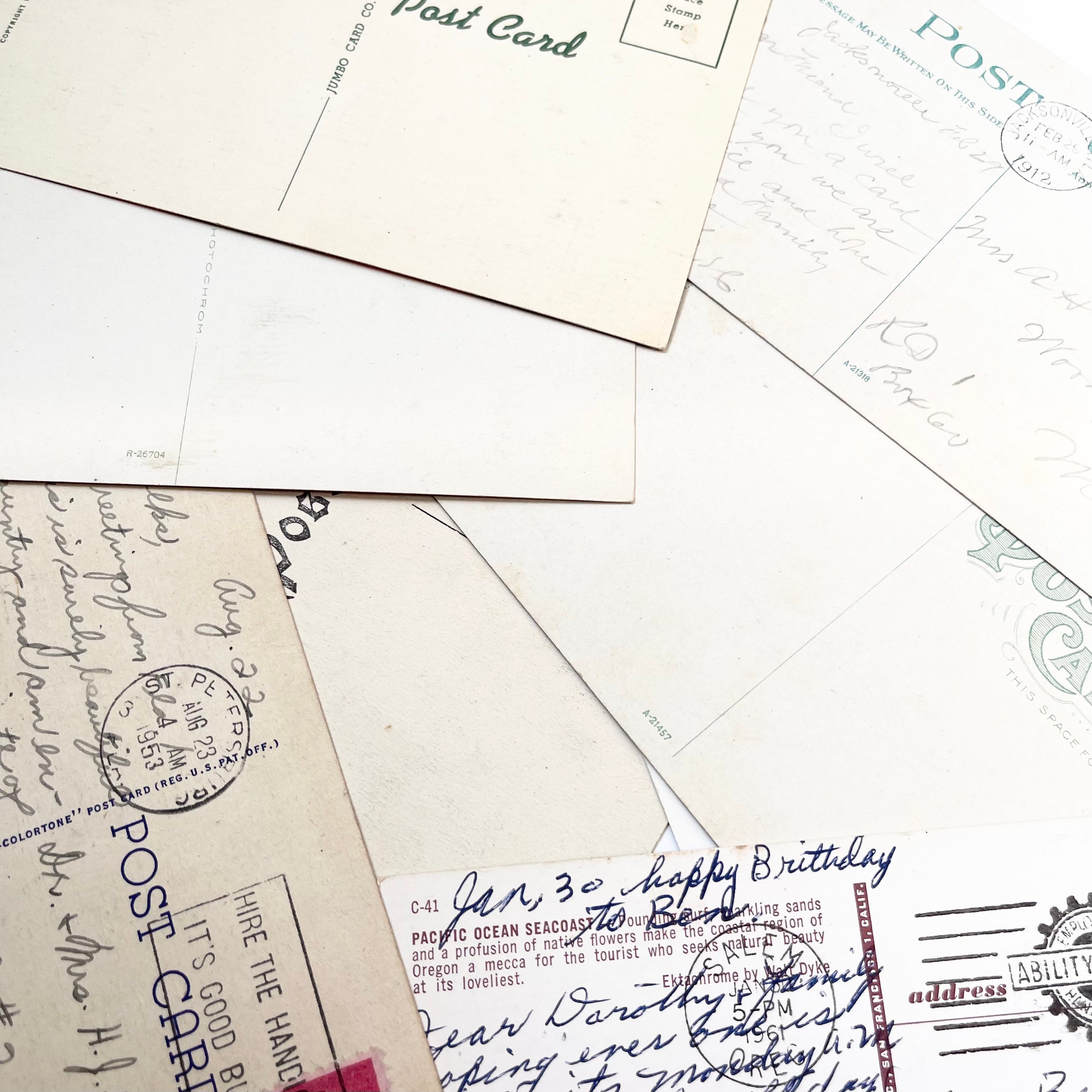 Set of Vintage Sea Postcards , Vintage Postcard Set, Unused and Used ...