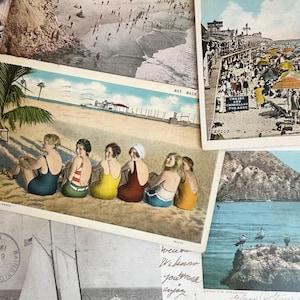 Set of Vintage Sea Postcards , Coastal Postcards, Vintage Postcard Set ...