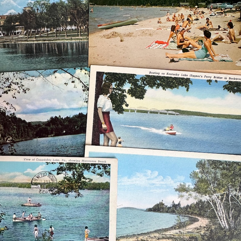 Vintage Lake Postcard Sets: Scenic Water Views - Etsy
