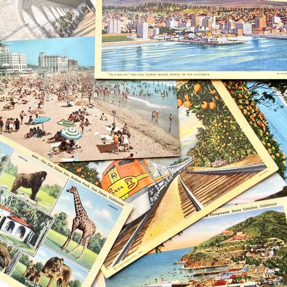 Set of California Vintage Postcards Vintage Postcard Set | Etsy