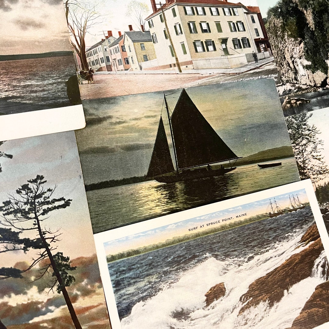 Set of Maine Vintage Postcards, Vintage Maine Postcards, Maine ...