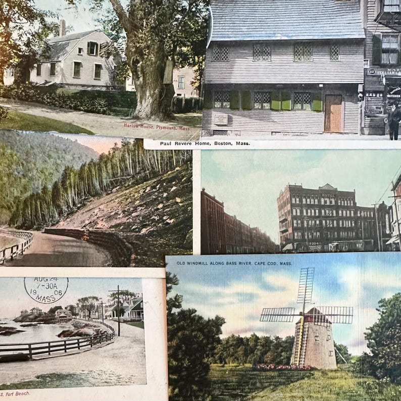 Vintage Massachusetts Postcard Sets: MA State Views - Etsy