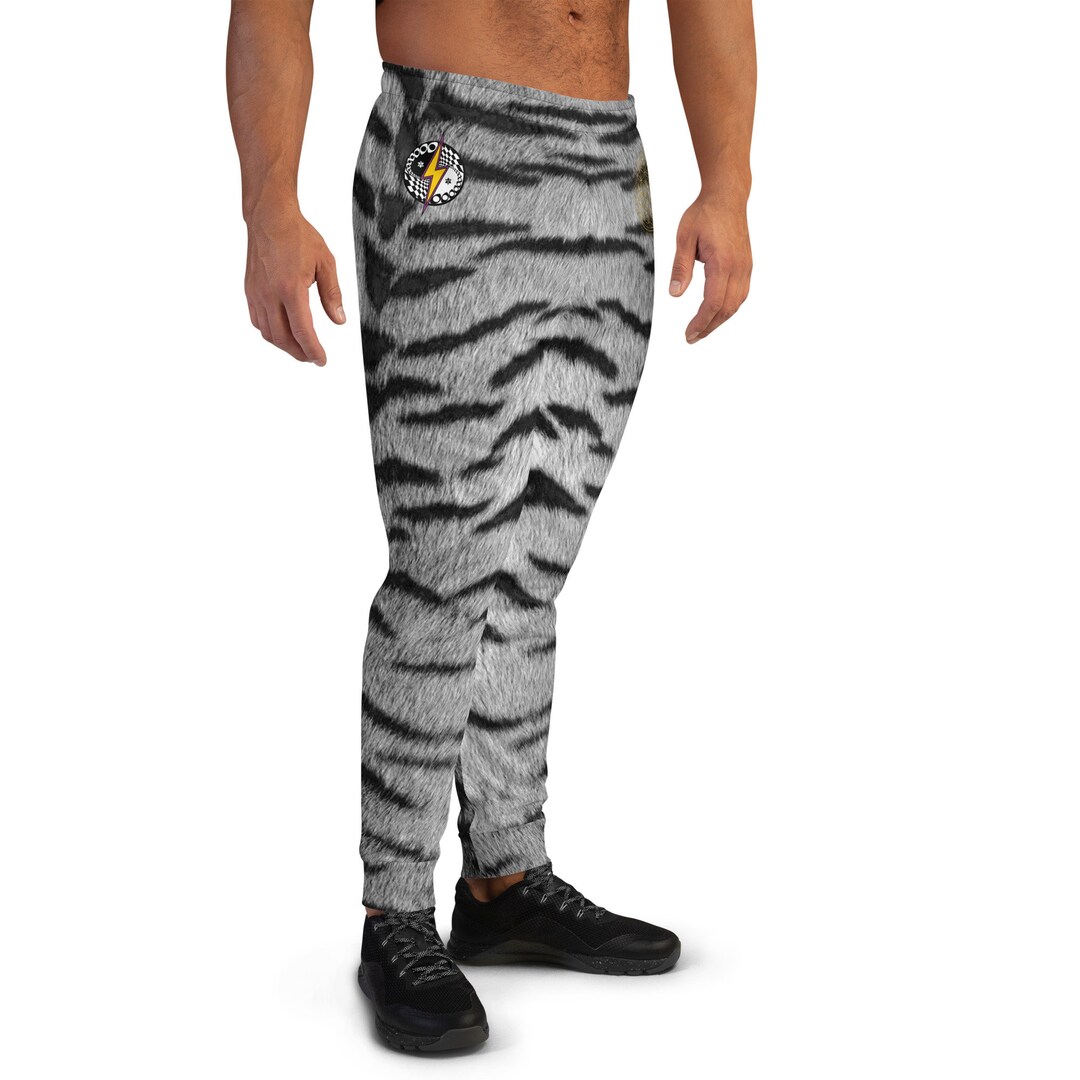Galactivated White Tiger Stripe Pants: Unisex Slim Fit Joggers for ...