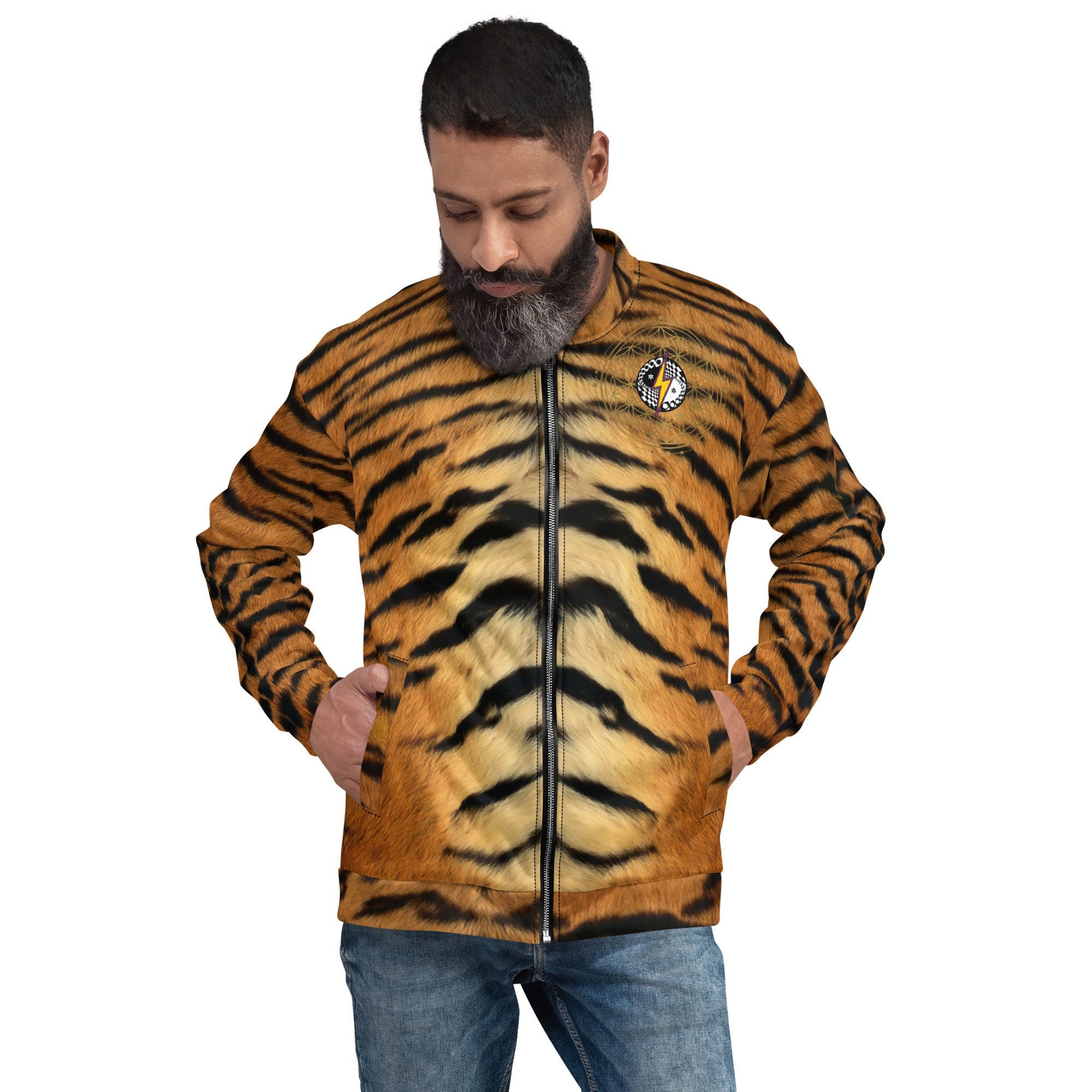 Wild TIGER STRIPE JACKET Zip up Unisex Pattern Print - Etsy