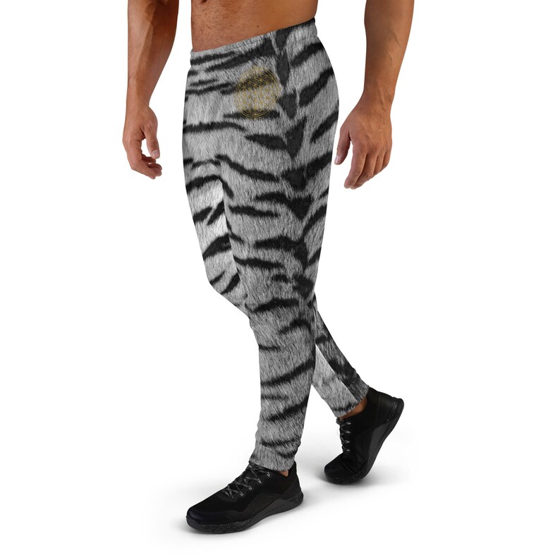 Galactivated White Tiger Stripe Pants: Unisex Slim Fit Joggers for ...