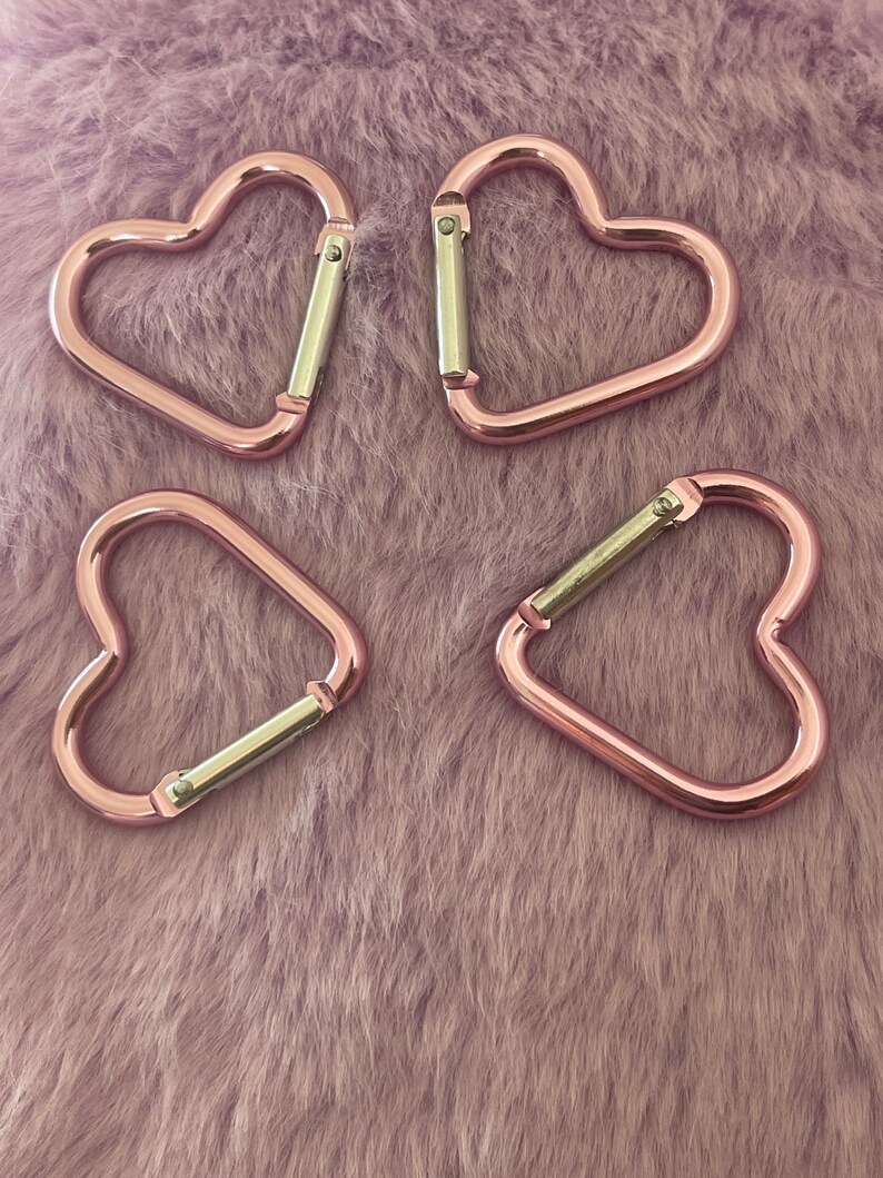 Pink Heart Shaped Carabiner for Keys - Etsy