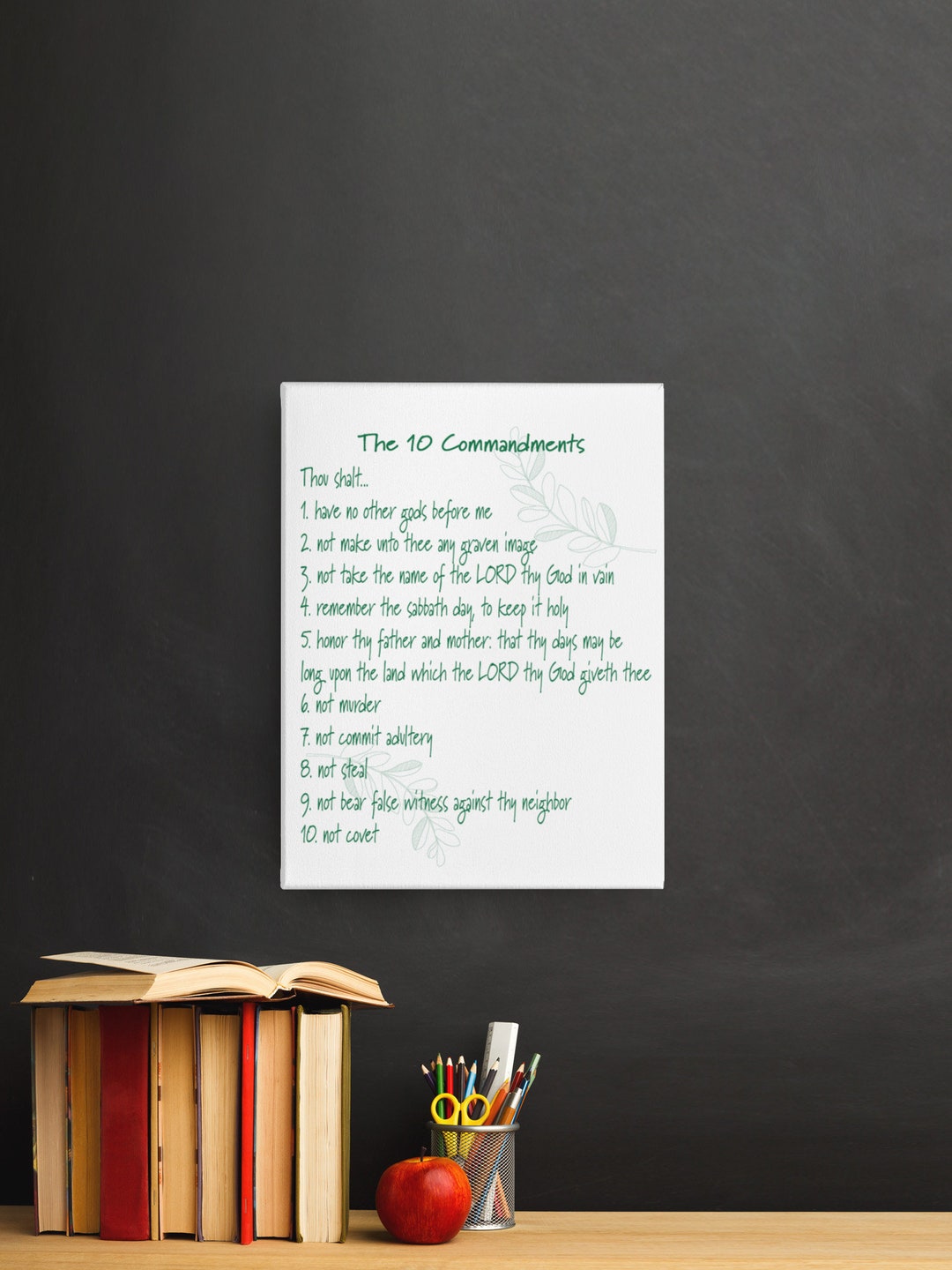 10 Commandments Wall Art | Christian Home Decor | Bible Verse Print ...