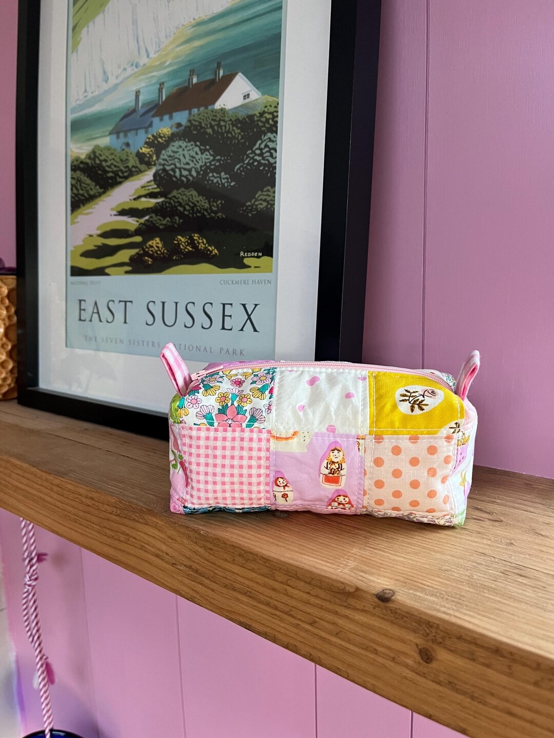 Handmade Mini Patchwork Project Pouch | Handmade Quilted Zipper Bag ...