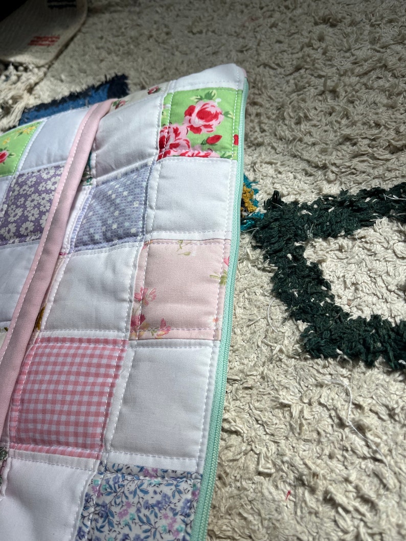 Square White and Pattern Patchwork Quilted Laptop Case Made to Order ...