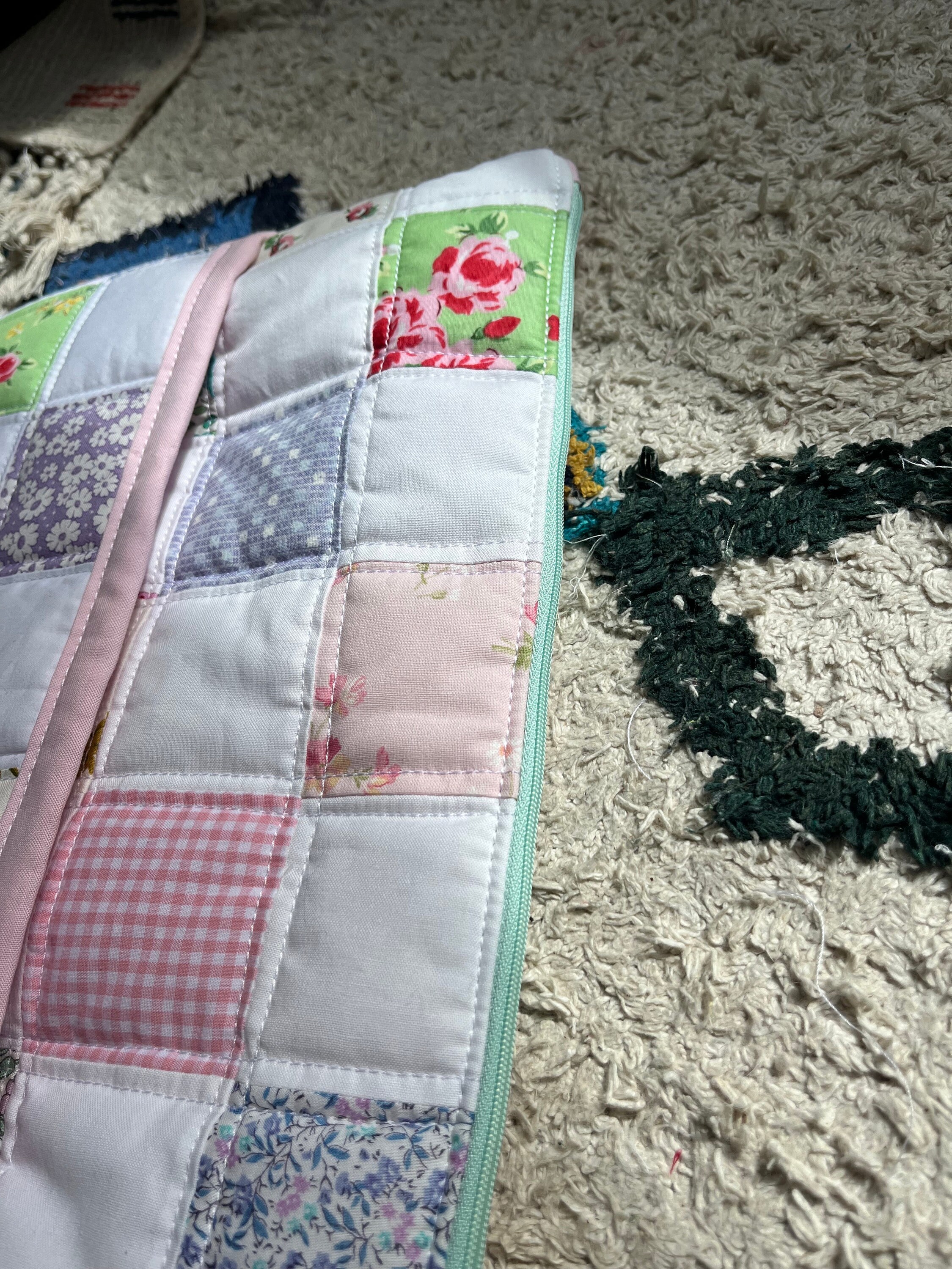 Square White and Pattern Patchwork Quilted Laptop Case Made to Order ...