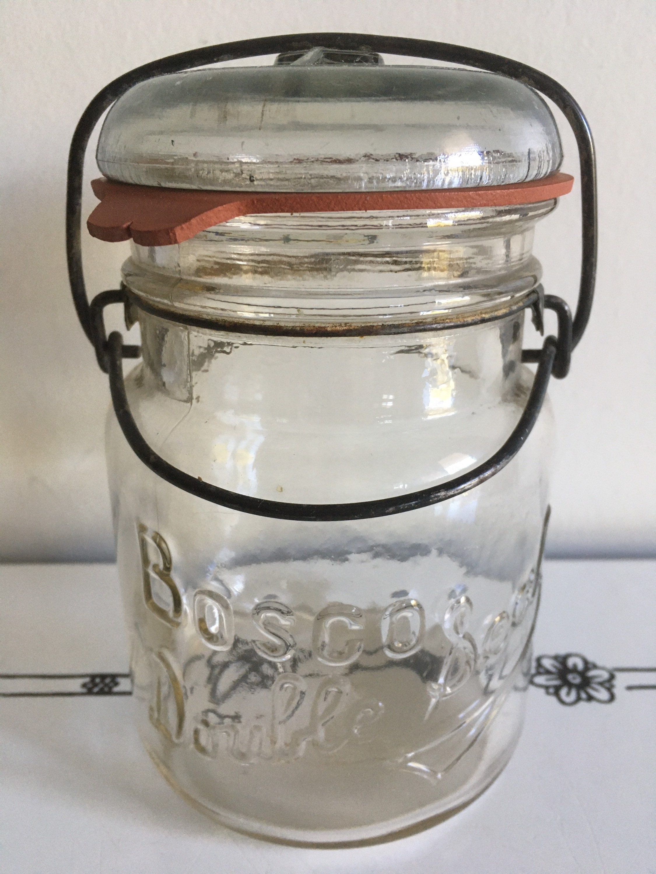 Vintage 1920s BOSCO Double Seal Wire Top Mason Jar - Etsy