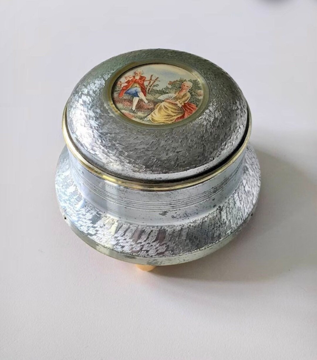 Vintage 1940s Rococo Revival Round Musical Powder Box - Etsy