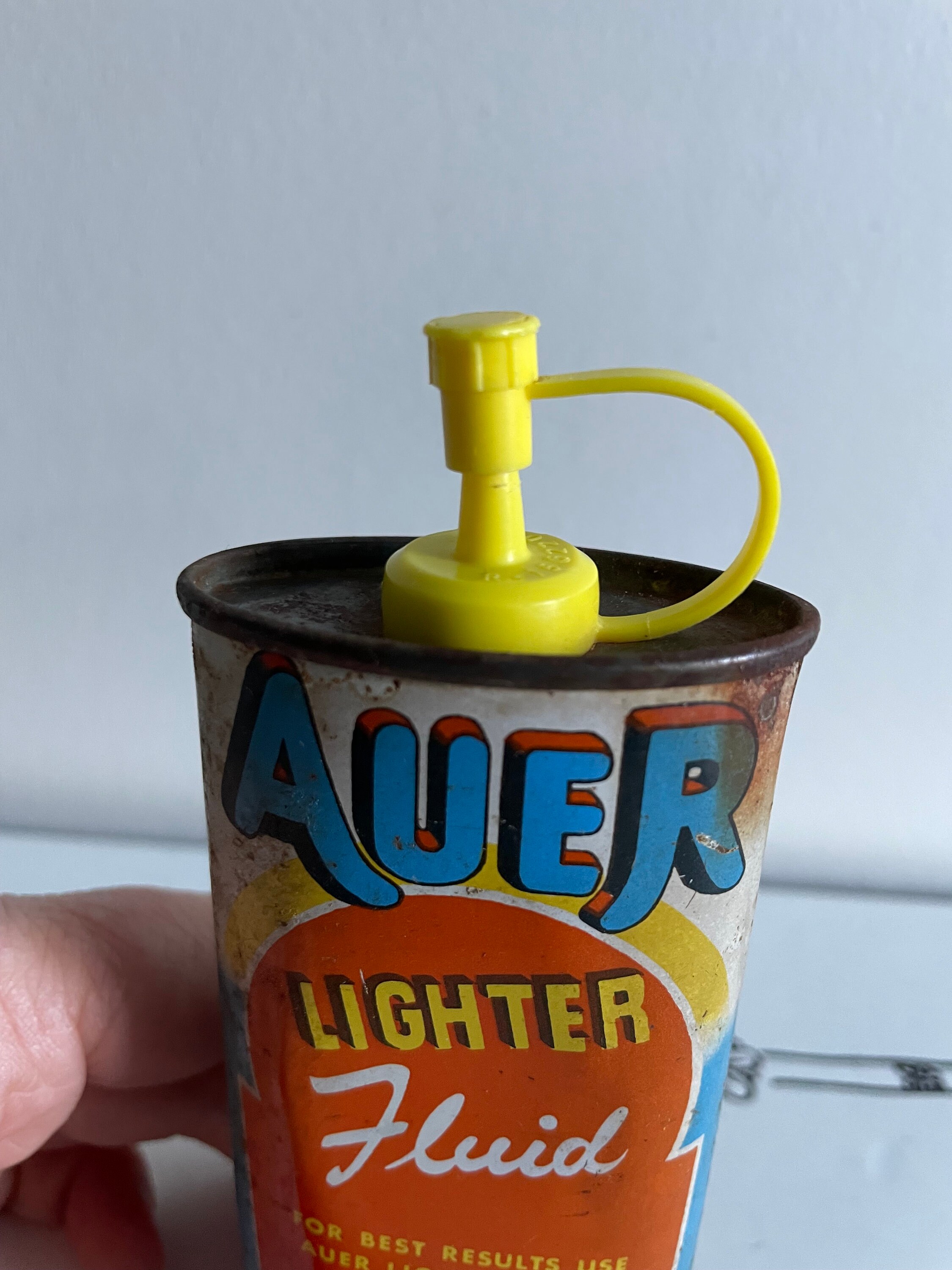 Vintage AUER Lighter Fluid Advertising Empty Tin Can With Spout - Etsy
