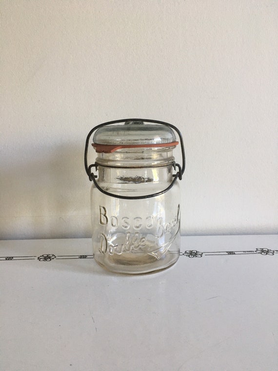 Vintage 1920s BOSCO Double Seal Wire Top Mason Jar - Etsy
