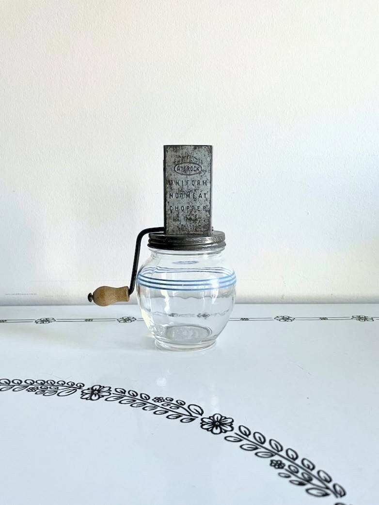 Vintage Androck Crank Handle Blue Band Hazel Atlas Glass Nut - Etsy