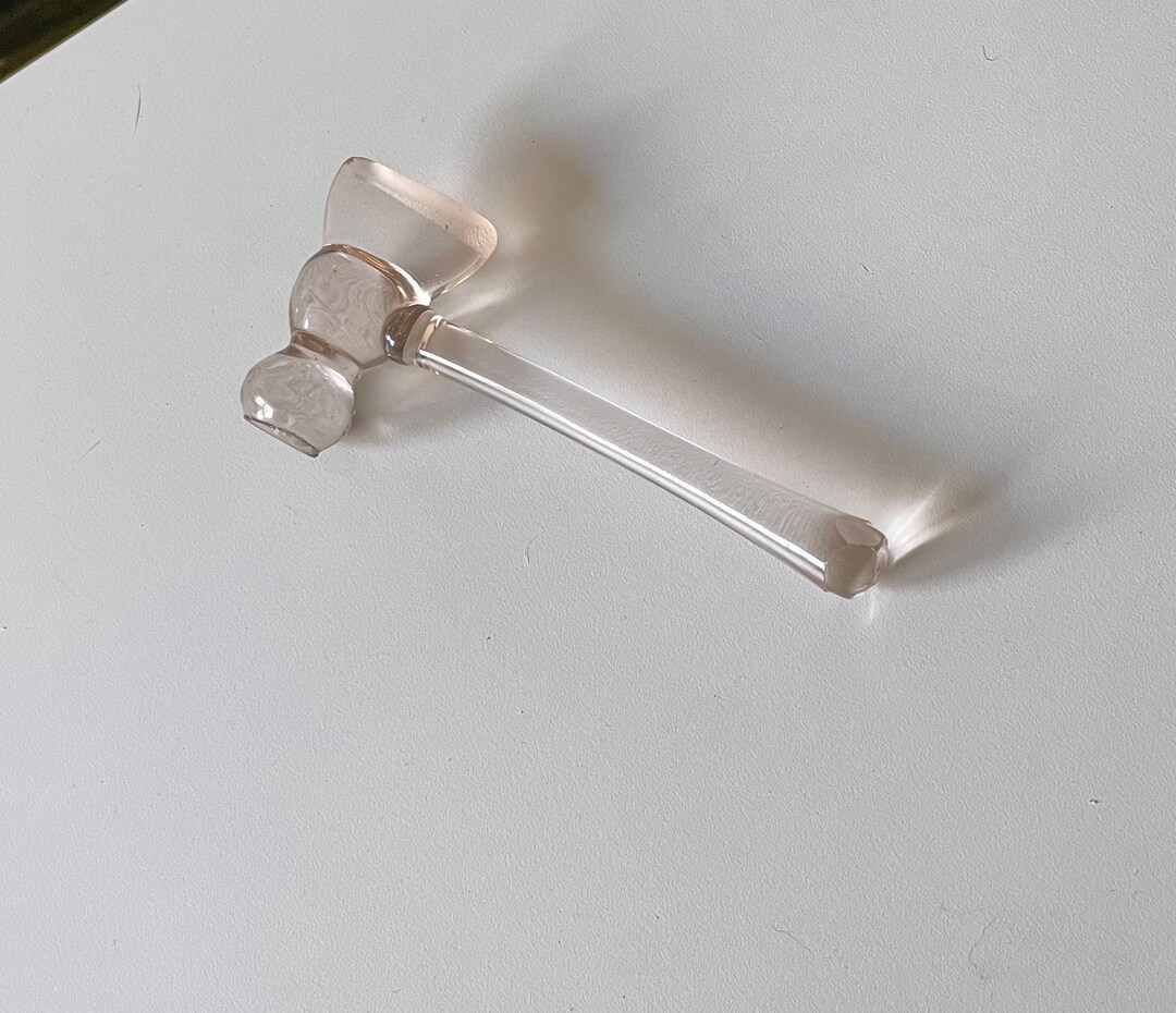 Unique Vintage Hand Blown Clear Pink Glass Hatchet Hammer - Etsy