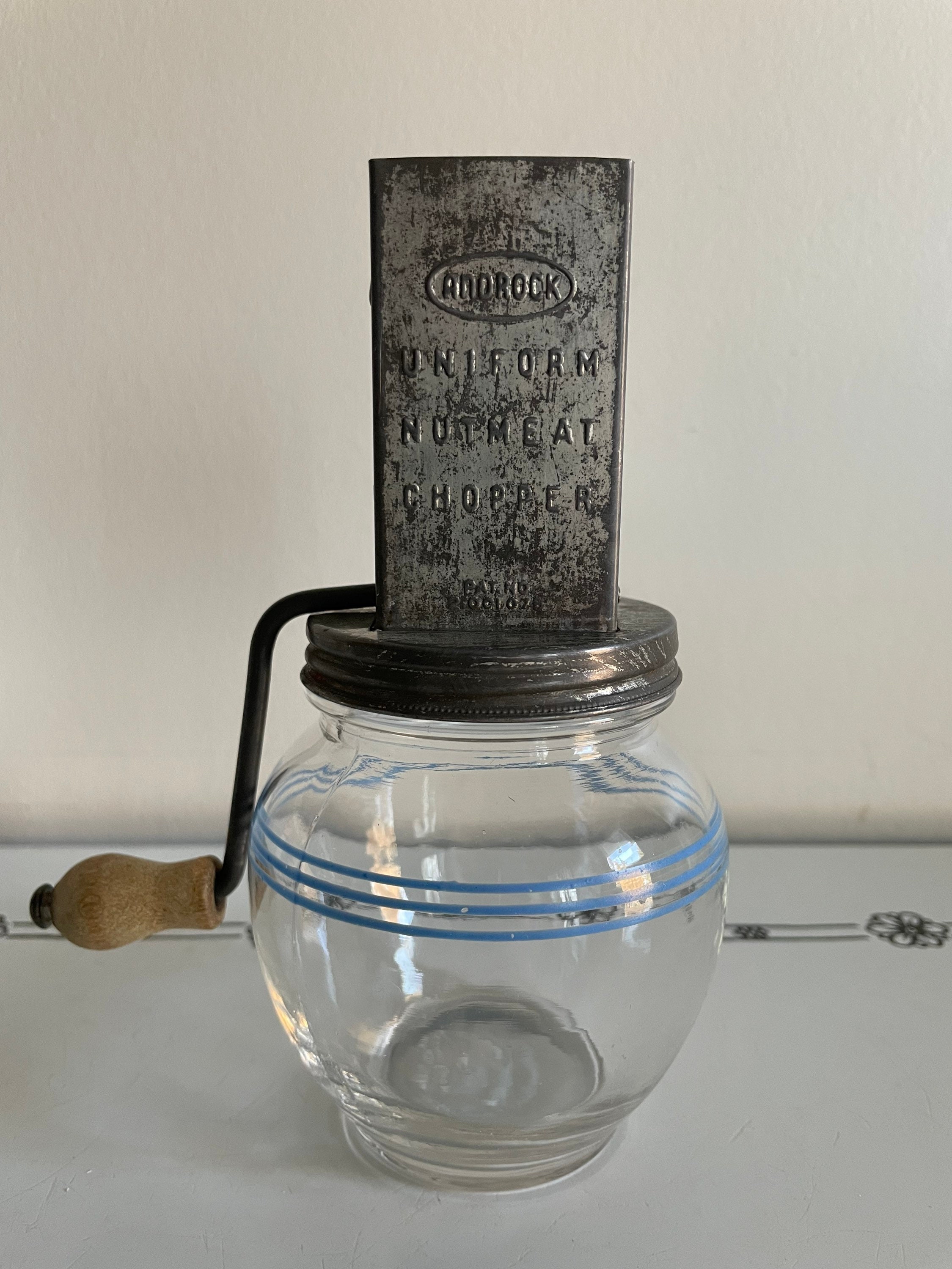 Vintage Androck Crank Handle Blue Band Hazel Atlas Glass Nut - Etsy