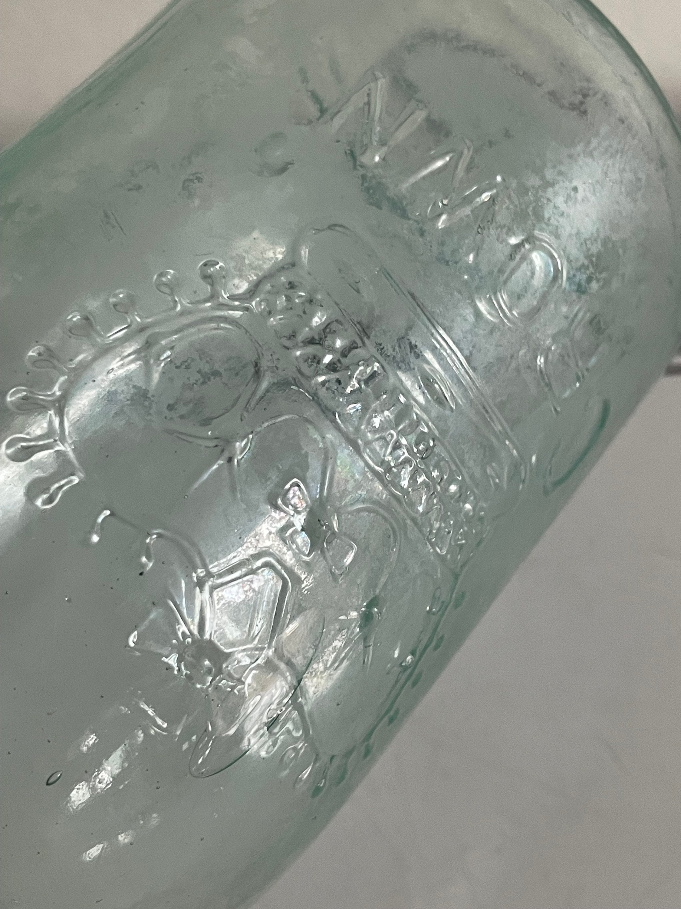 Antique Aqua Glass Midget Crown Mason Canning Jar - Etsy