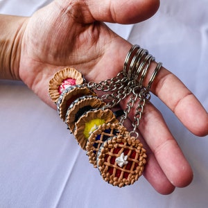 Bottle Cap Pie Keychains - Pumpkin, Cherry, Blueberry, Chocolate, Lemon ...