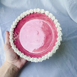 Mini Round Ceramic Cake Tray - Etsy