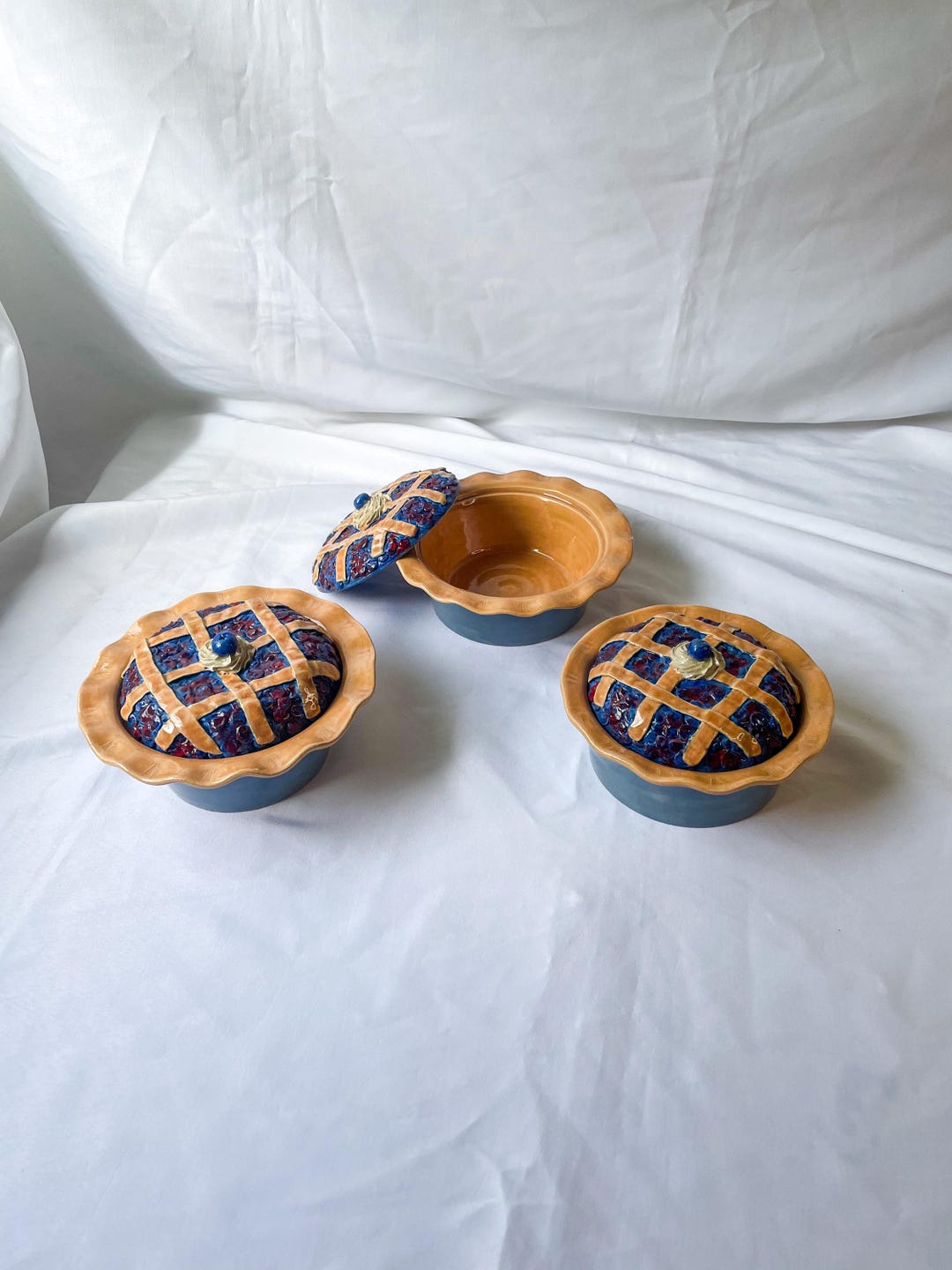 Ceramic Blueberry Pie Jars - Etsy