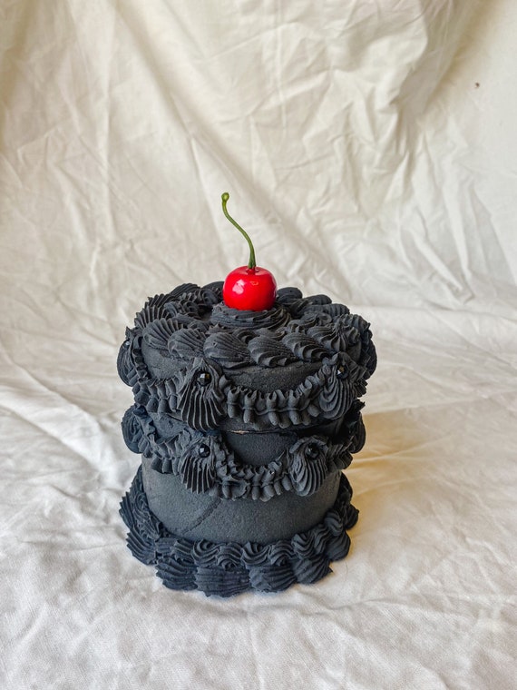 Gothic Matte Black Fake Cake Box - Etsy