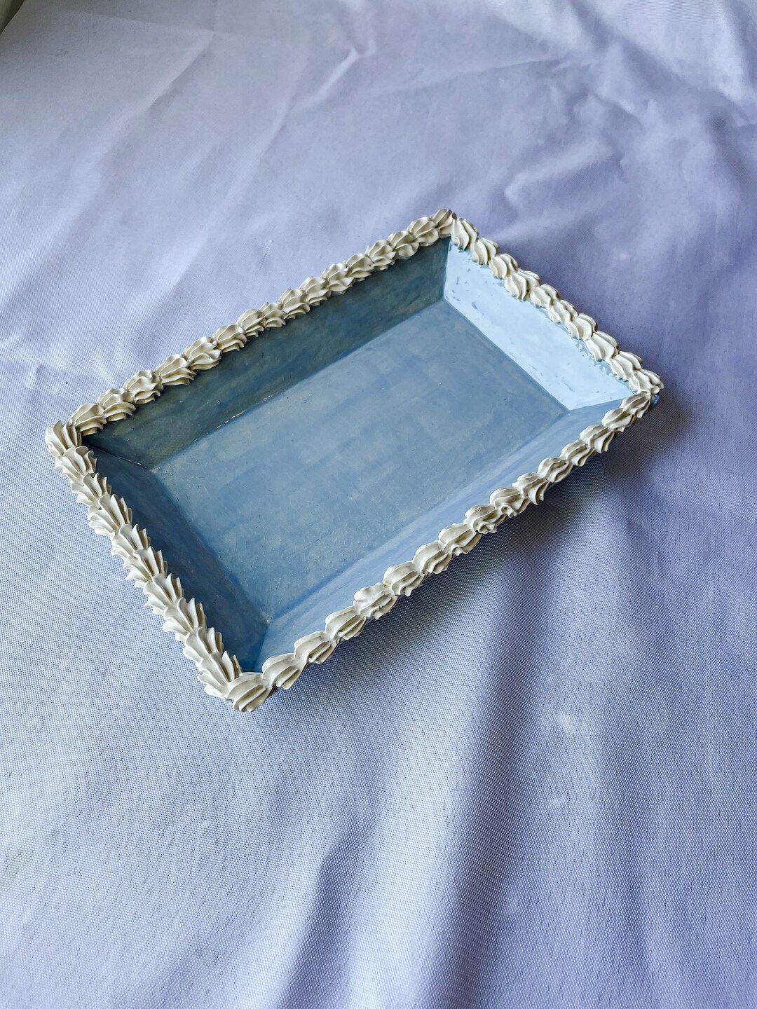 Powder Blue Rectangular Ceramic Cake Tray - Etsy