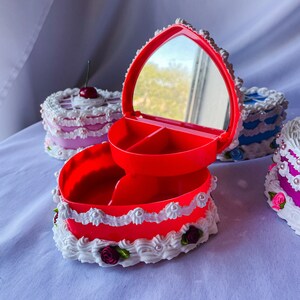 Heart Fake Cake Jewelry Box With Mirror - Etsy