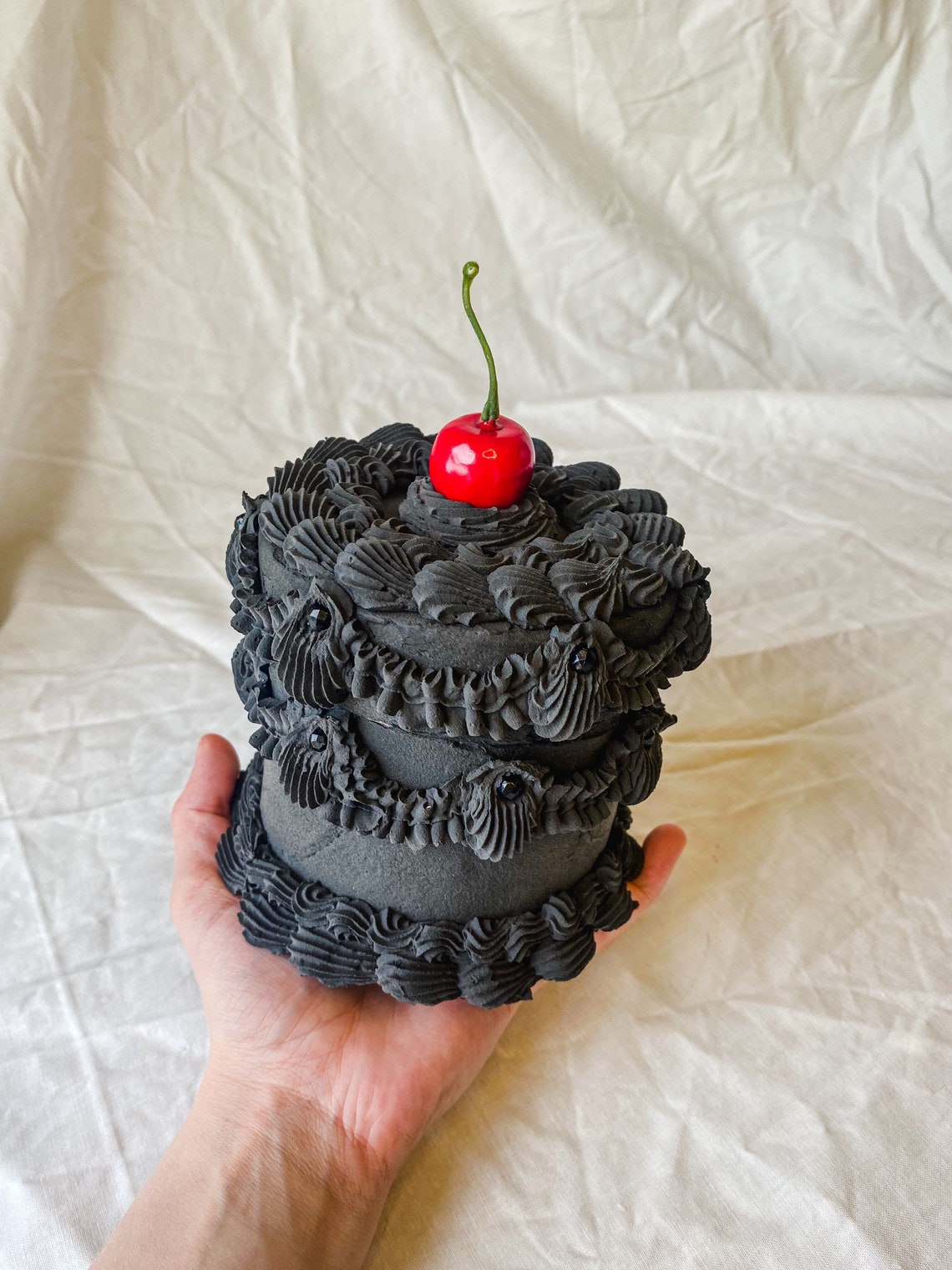 Gothic Matte Black Fake Cake Box - Etsy