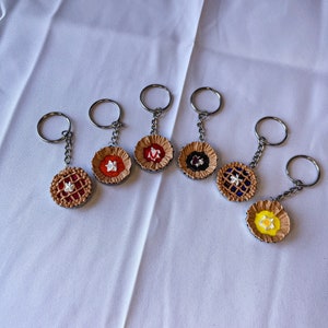 Bottle Cap Pie Keychains - Pumpkin, Cherry, Blueberry, Chocolate, Lemon ...