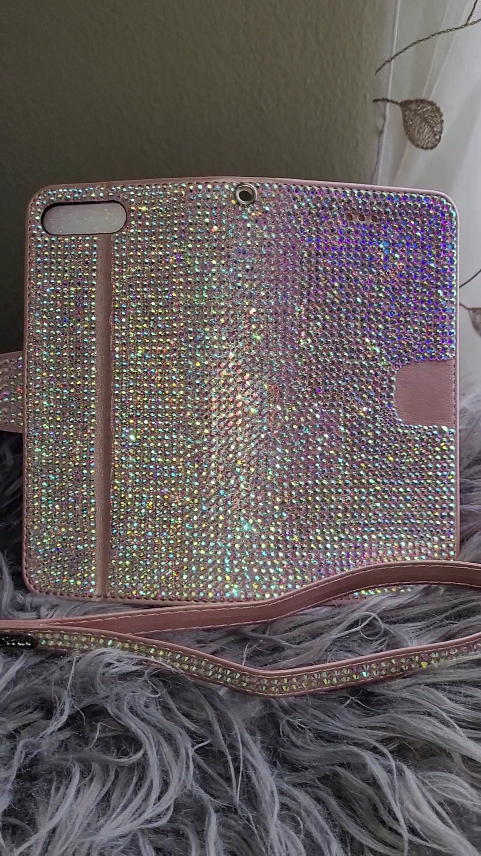 Bling Wallet Phone Case With Bling Wrist Band - Etsy