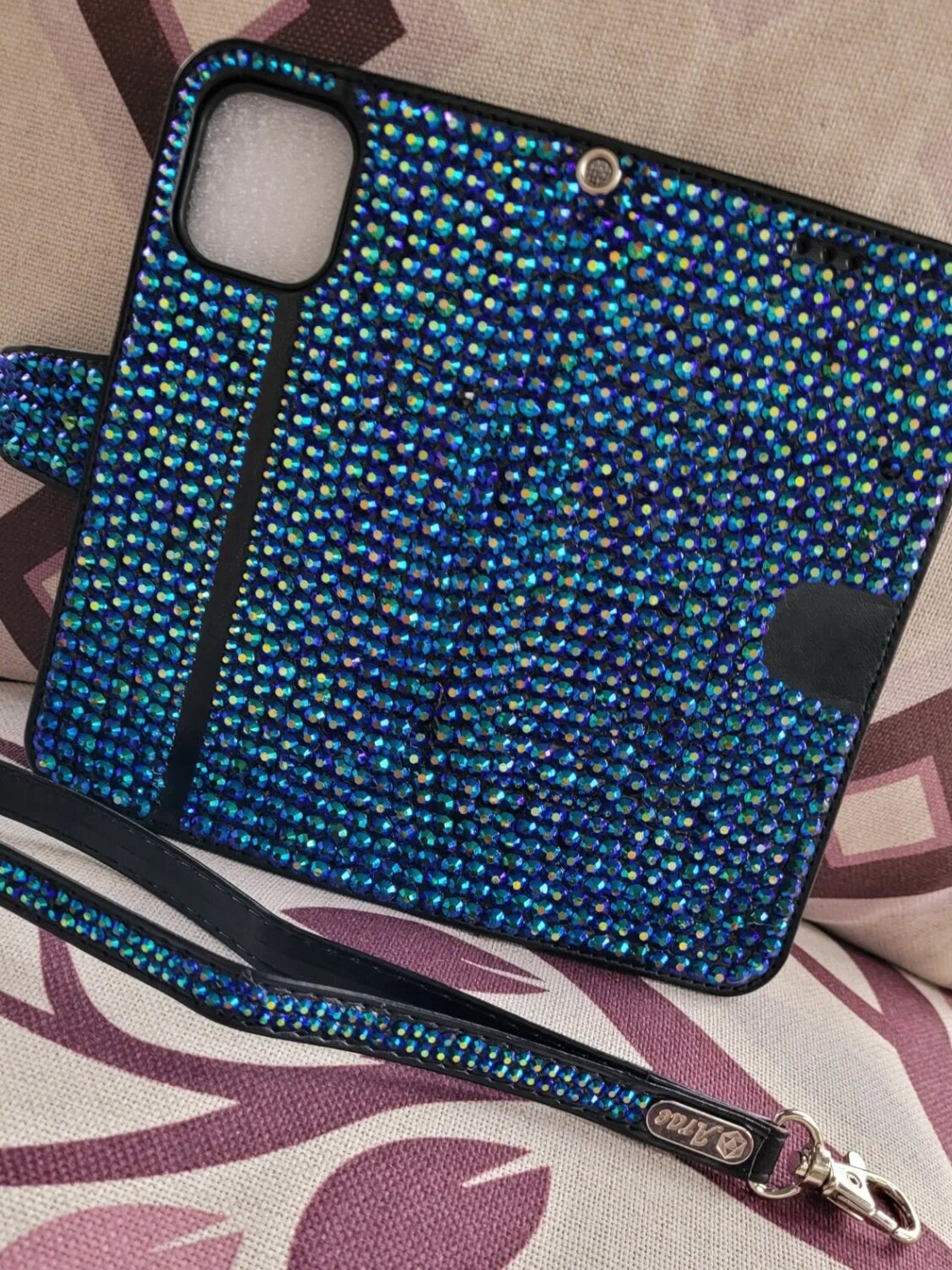 Bling Wallet Phone Case With Bling Wrist Band - Etsy