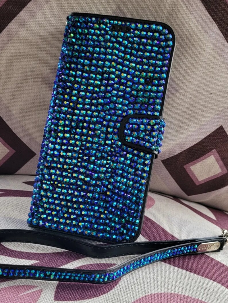 Bling Wallet Phone Case With Bling Wrist Band - Etsy