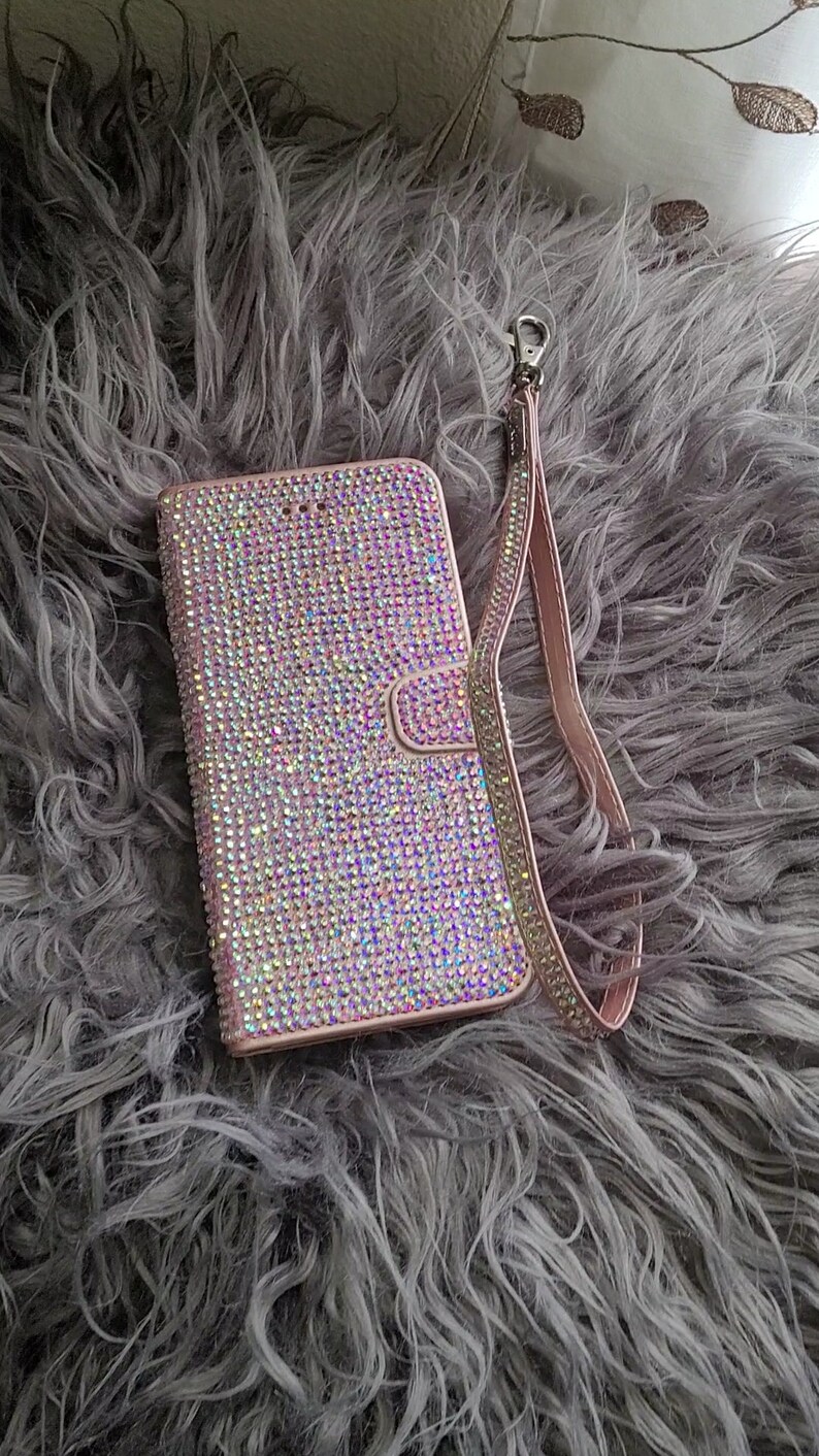 Bling Wallet Phone Case With Bling Wrist Band - Etsy