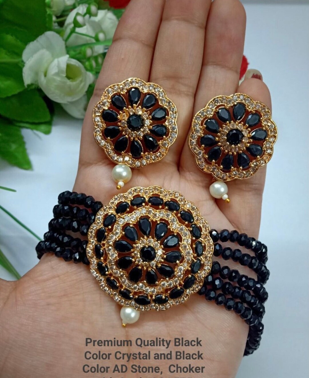 Beautiful Bead Choker Set Only 1 Left Black - Etsy