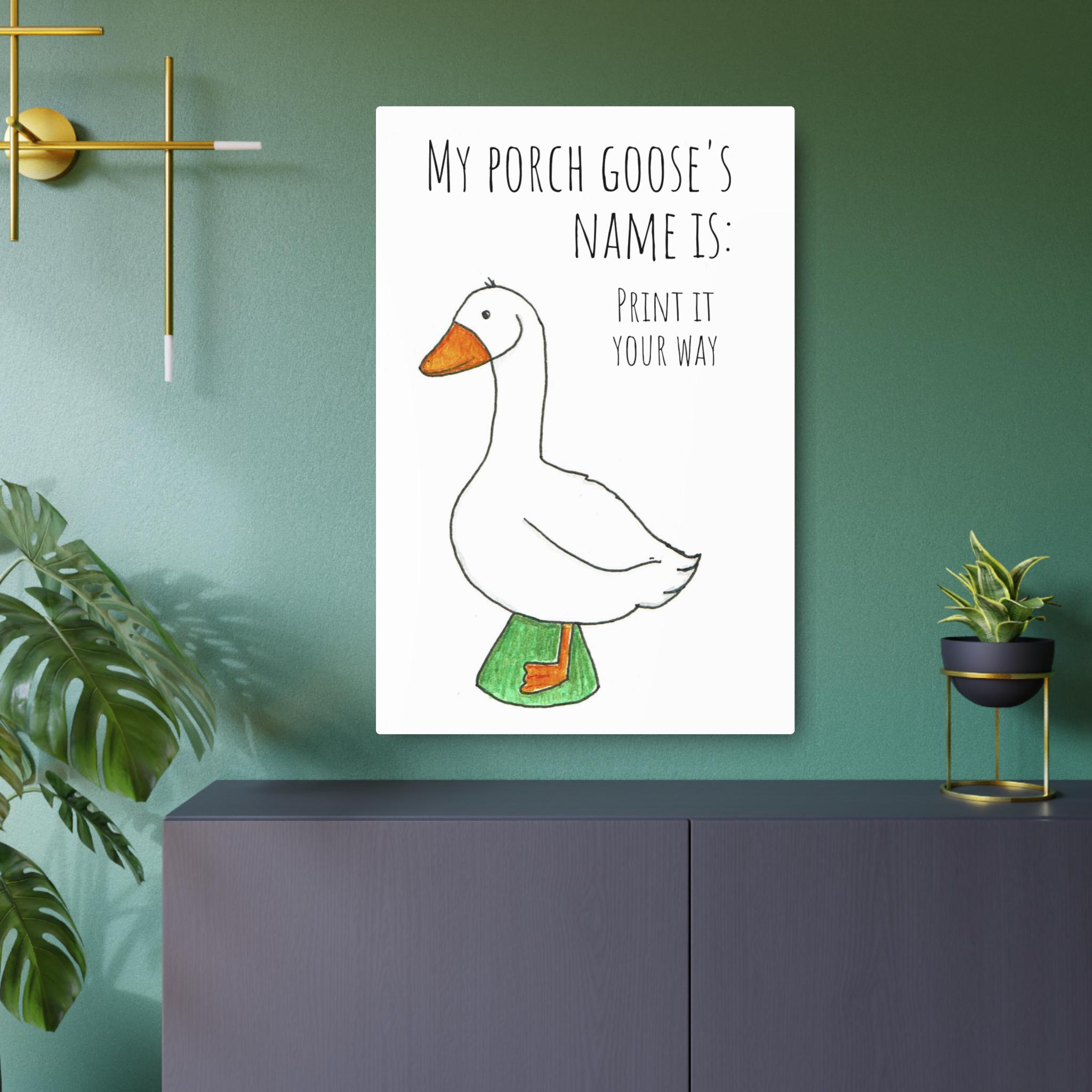 Customizable Metal Art Sign - Personalized Porch Goose Decor, Unique ...