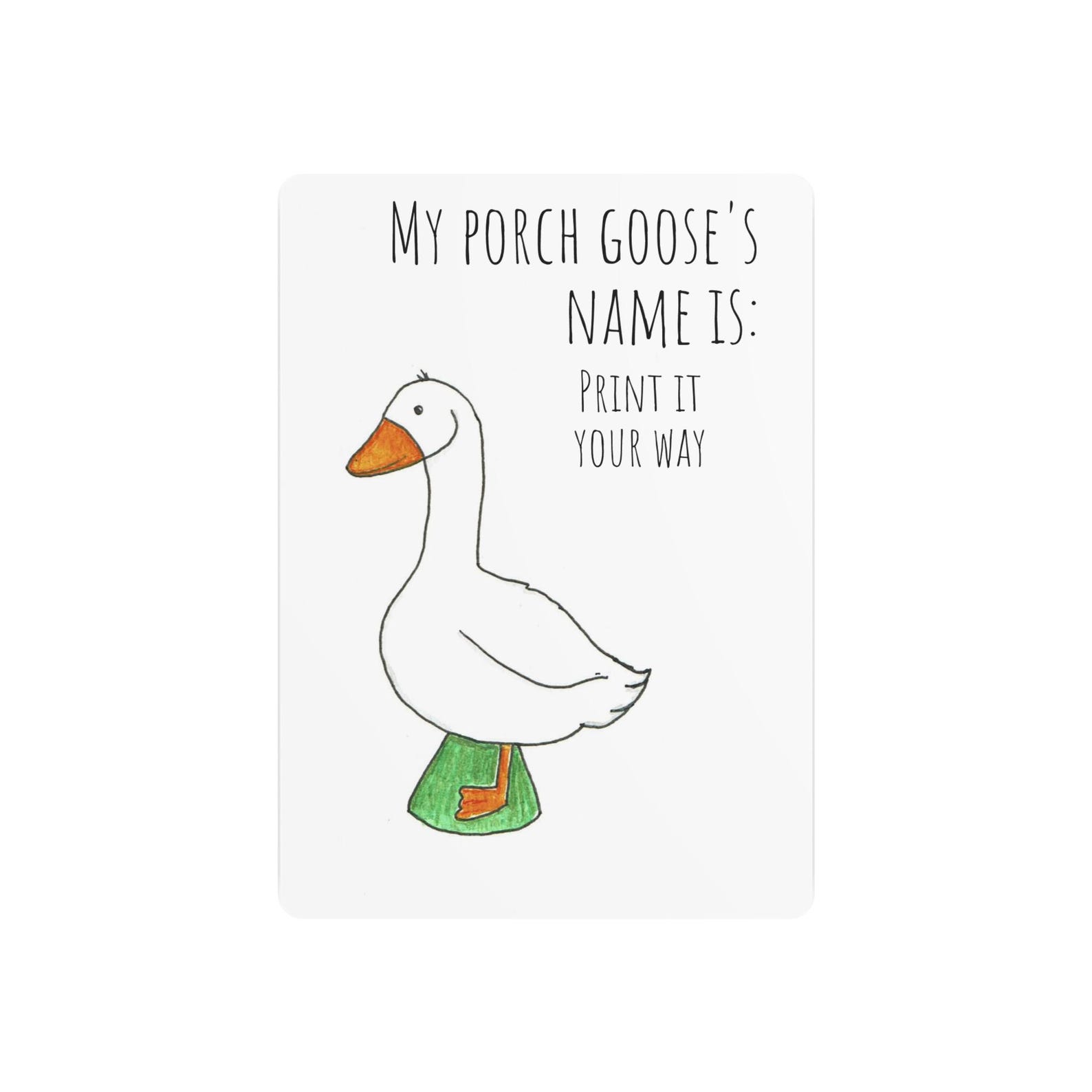 Customizable Metal Art Sign - Personalized Porch Goose Decor, Unique ...