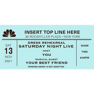 Personalized SNL Ticket Replica: Custom Saturday Night Live Gift ...