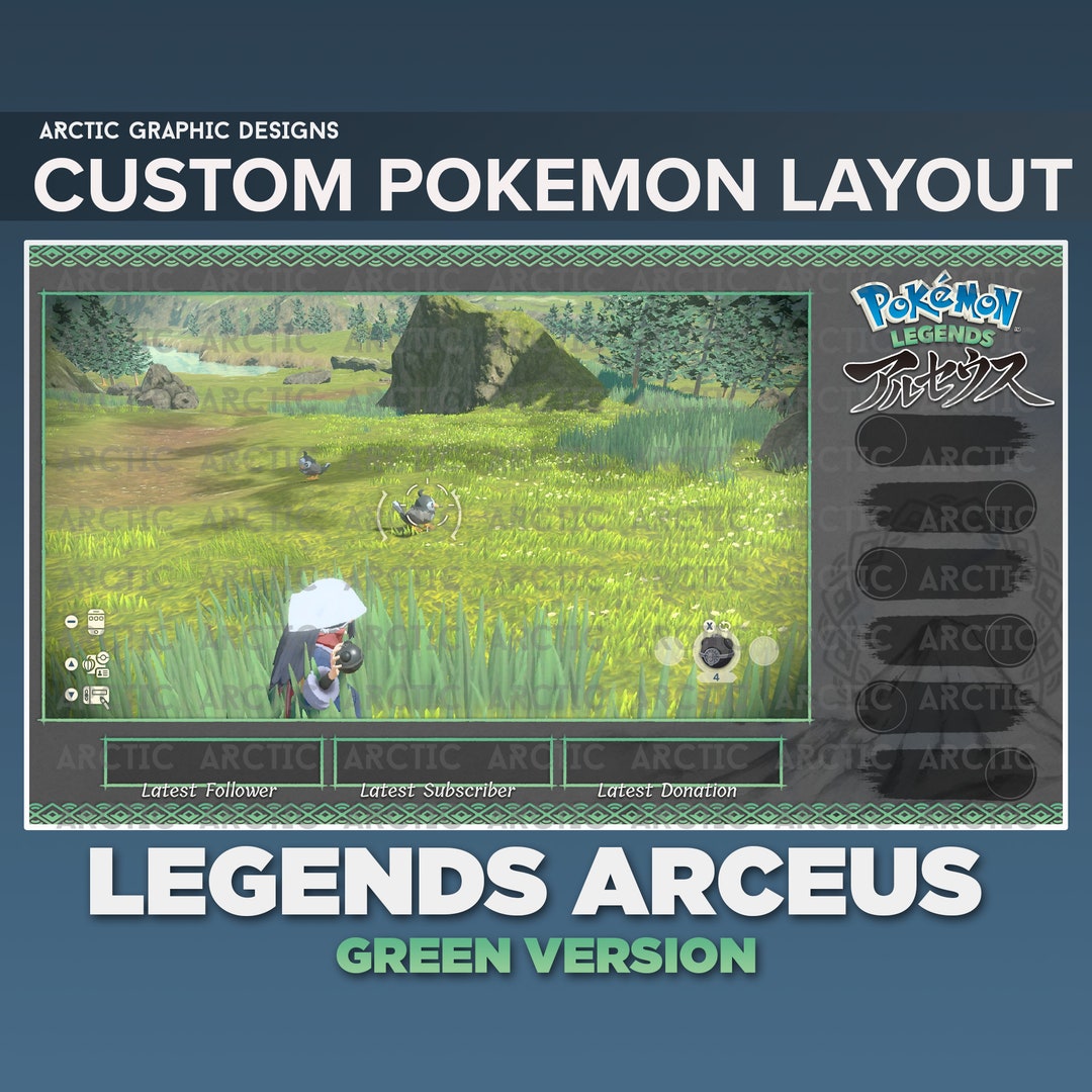 Pokémon Legends Arceus - Green Version Overlay/layout for Youtube ...
