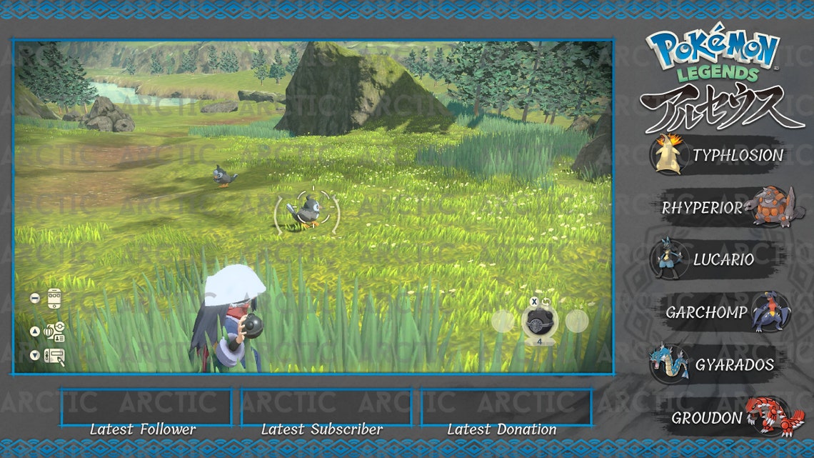 Pokémon Legends Arceus Blue Version Overlay/layout for Youtube/twitch ...