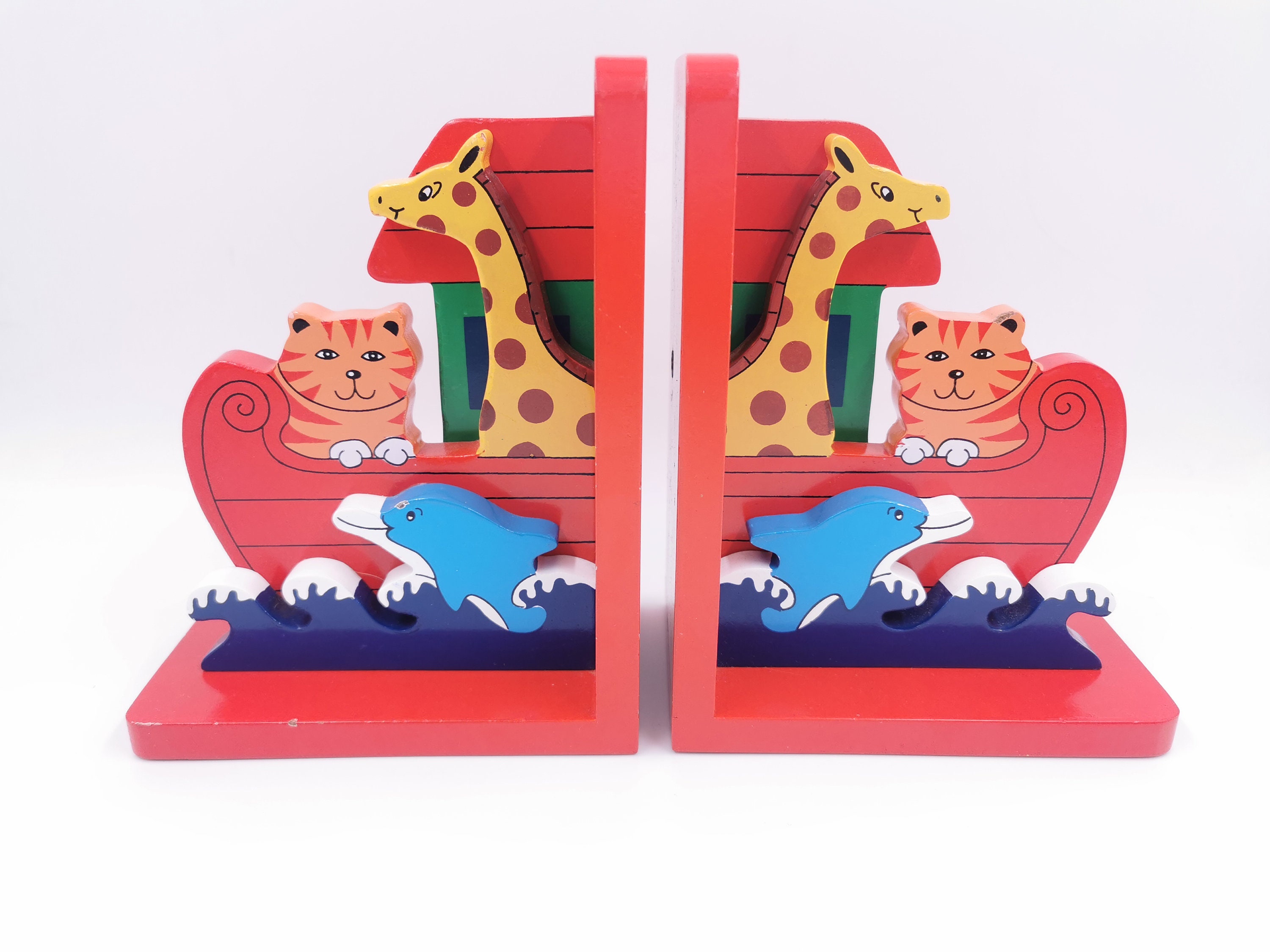 Bookends Vintage Zoo Animals Book Ends Set, Book Shelf Ornaments, Book ...