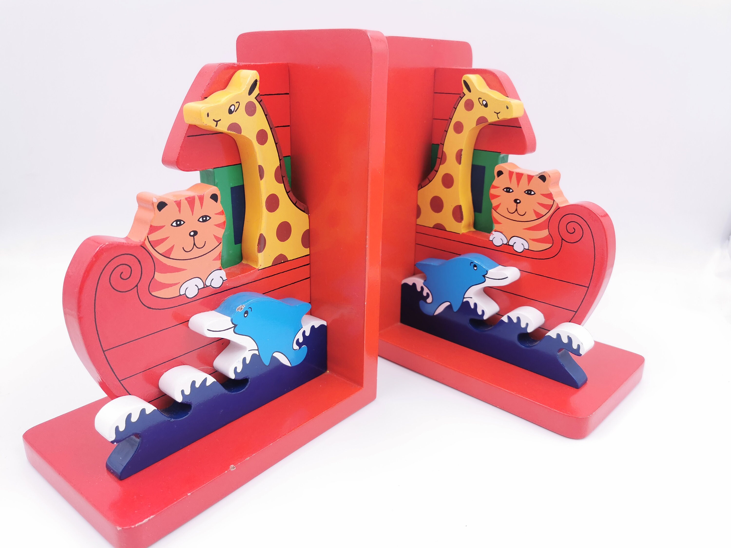 Bookends Vintage Zoo Animals Book Ends Set, Book Shelf Ornaments, Book ...