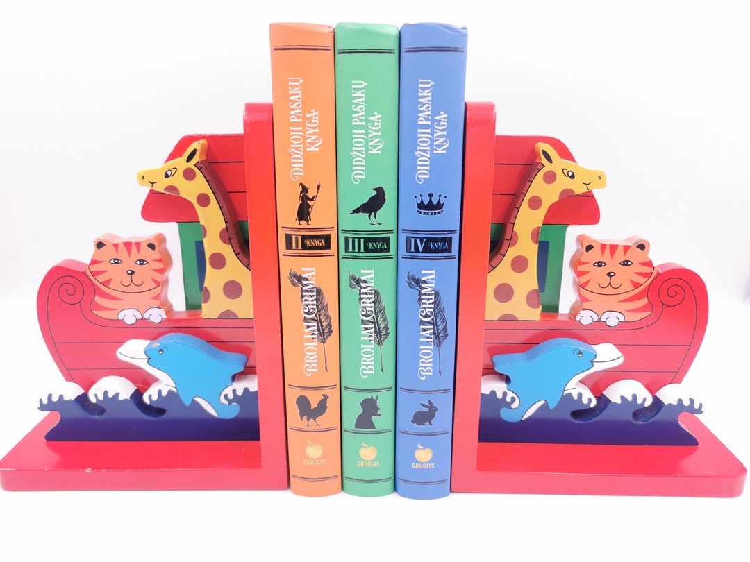Bookends Vintage Zoo Animals Book Ends Set, Book Shelf Ornaments, Book ...