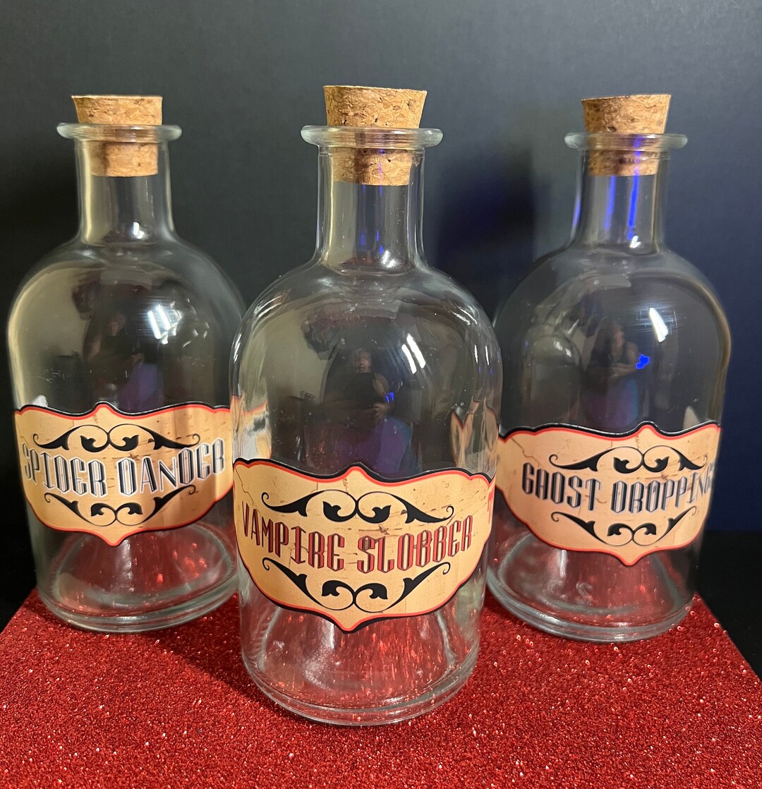 Funny Halloween 8 Oz Glass W/cork Potion Bottles, Customizable, Ghost ...
