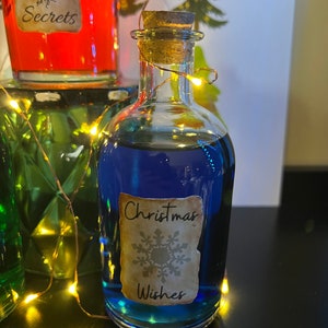 Christmas 8 Oz Glass Potion Bottles With Cork and Label: Santa Secrets ...