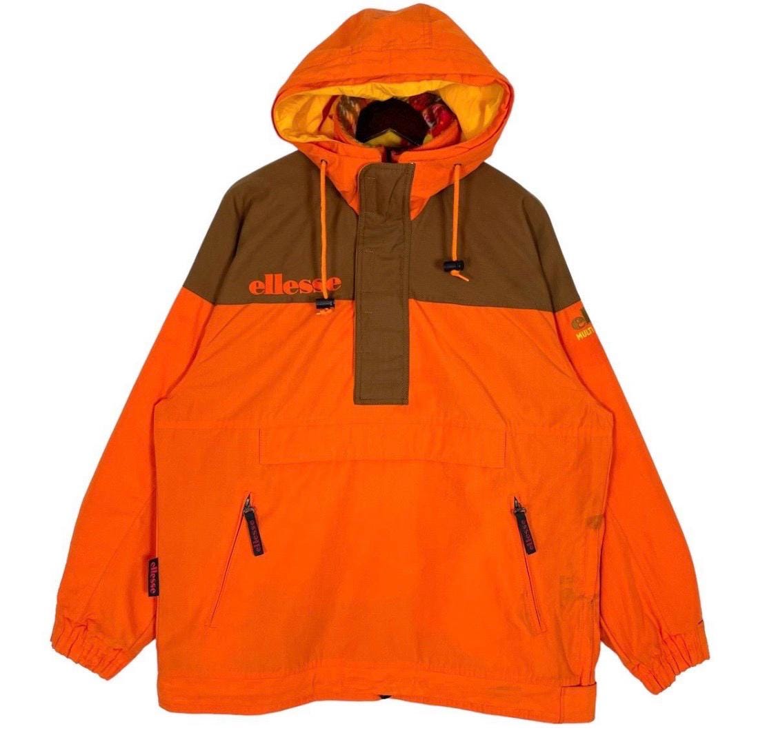 Vintage Ellesse Brand Casual Jacket Hoodie Orange Hoodie Pull Over ...